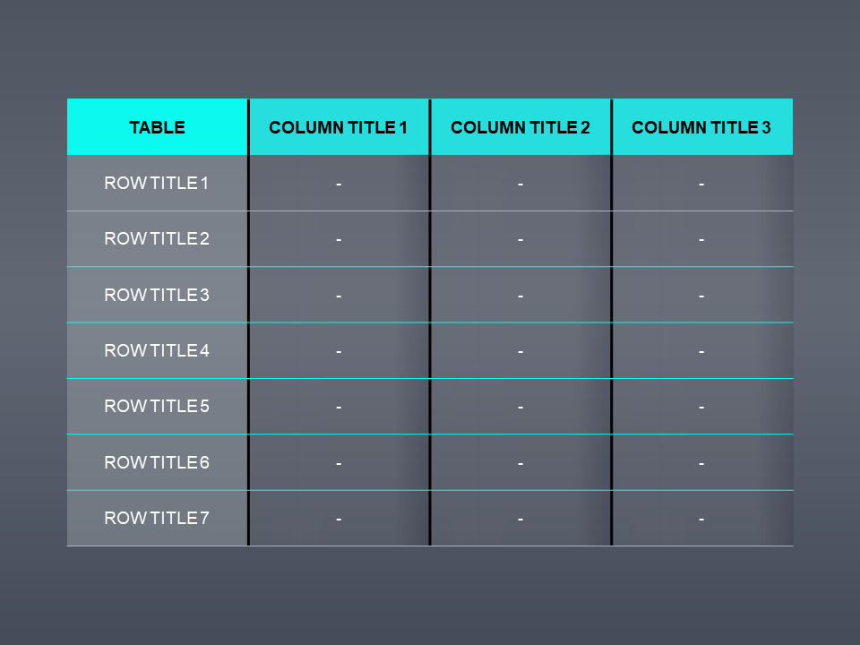 Inner Shadow Table PowerPoint Templates - PowerPoint Free