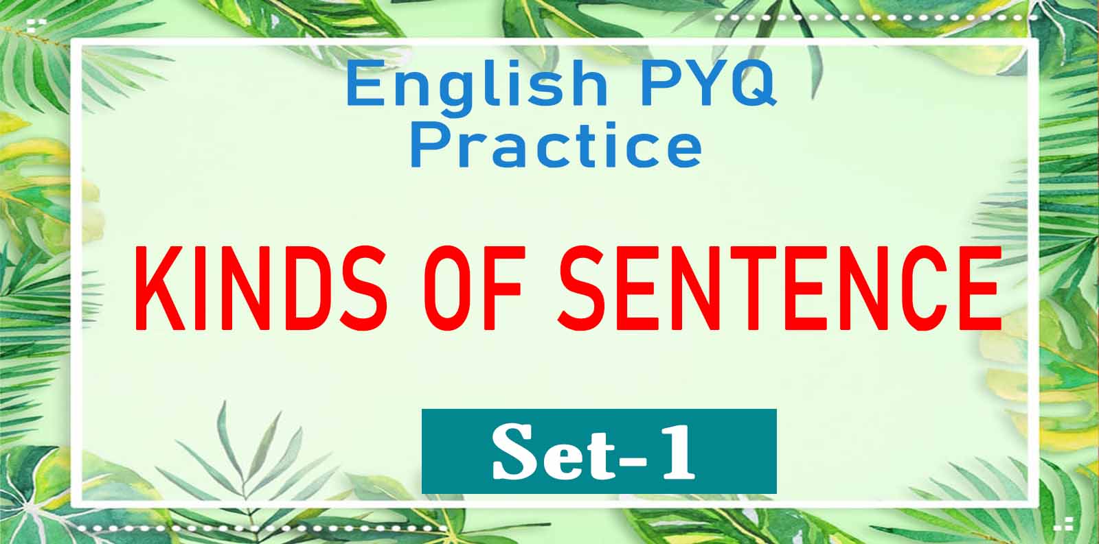 Plus Boost 1 - Types of Sentences - (Set-1)