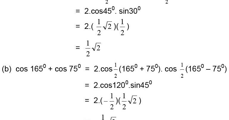 Rumus Jumlah dan Selisih Sinus dan Kosinus