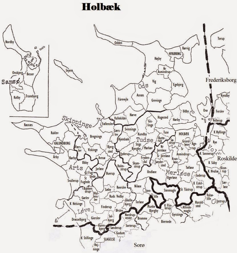 Nelson Roots: Parish map of Holbaek County