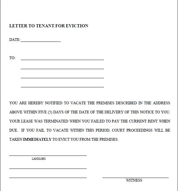 Eviction Letter Template Pdf ~ Resume Letter