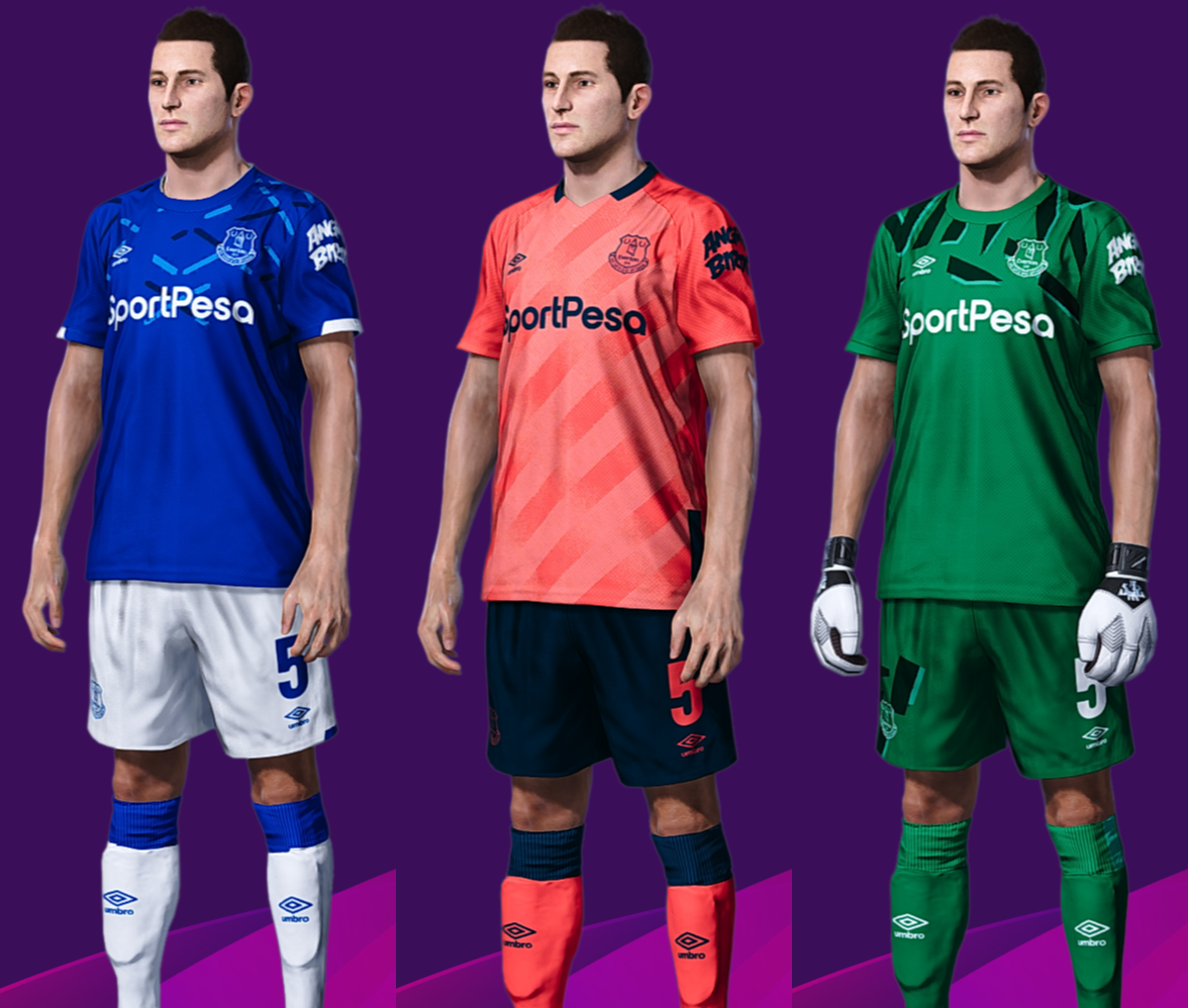 Everton FC 2019-20 Home, Away and Goalkeeper kits