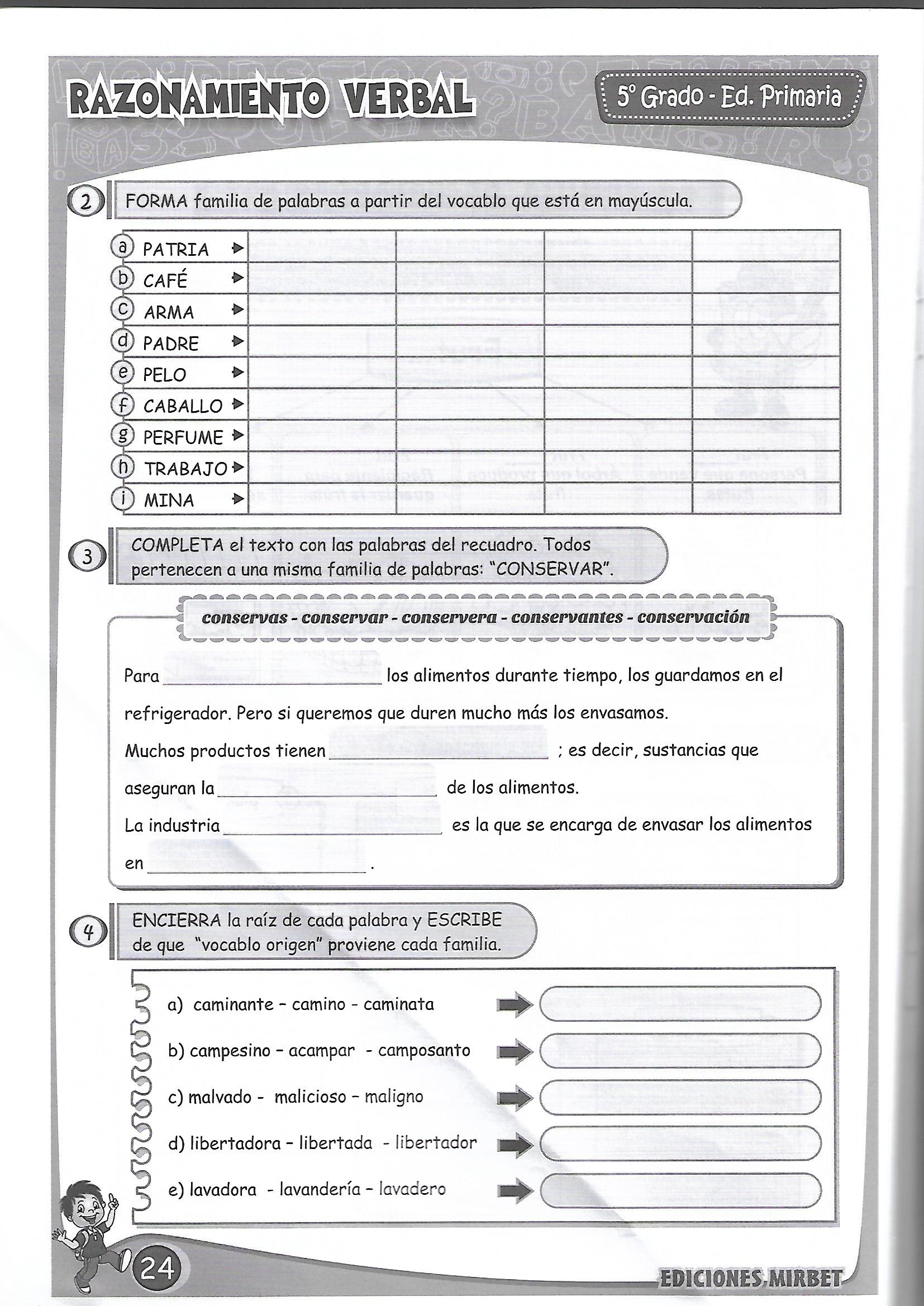 Ejercicios De Razonamiento Verbal Para Quinto Grado De Primaria Pdf at Charlotte Adams blog