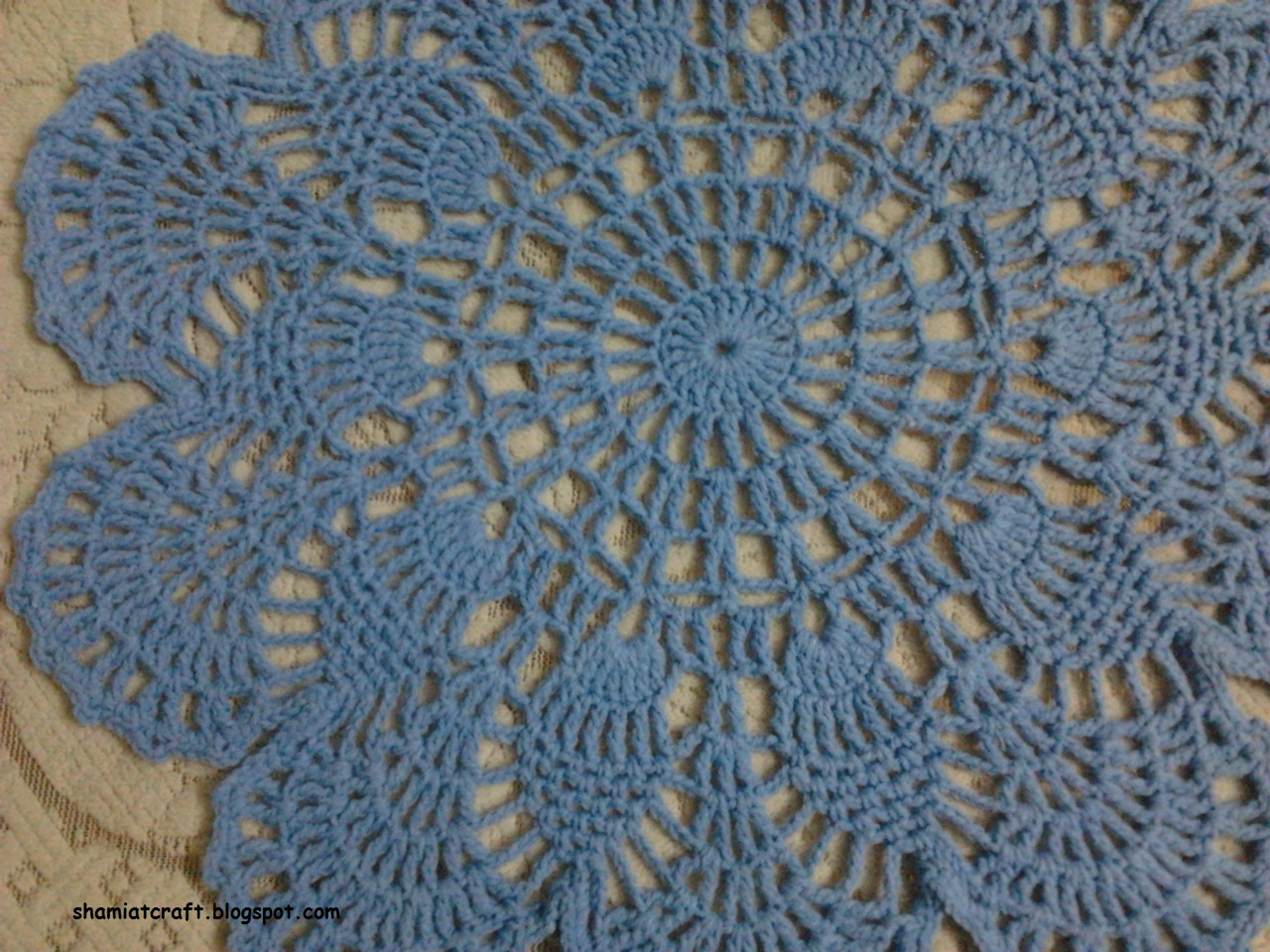 MY CRAFT WORKS: Crocheted blue doily