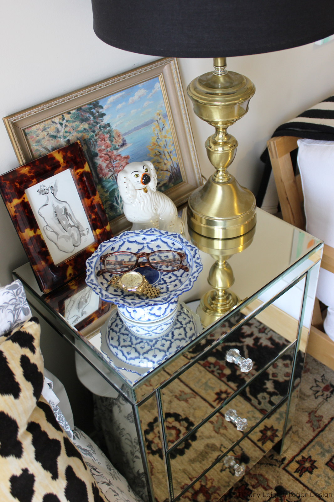 Tiffany Leigh Interior Design: Leon's Mirrored Side Table - Styled 3 Ways
