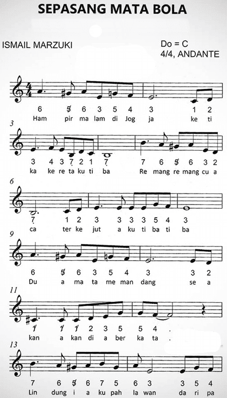 iki: Lagu Wajib Nasional - Sepasang Mata Bola ( Cipt. Ismail Marzuki )