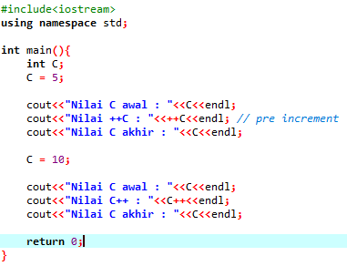Macam - Macam Operator Dalam Pemrograman Bahasa C++