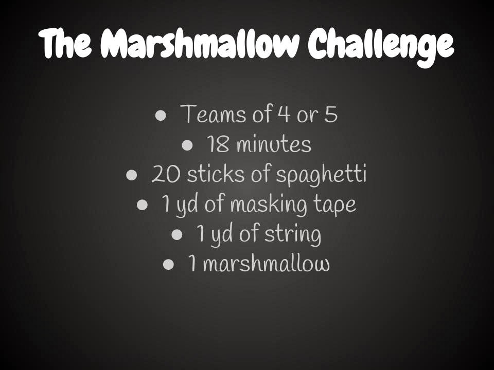 Marshmallow Challenge Teamwork at Oscar Trundle blog