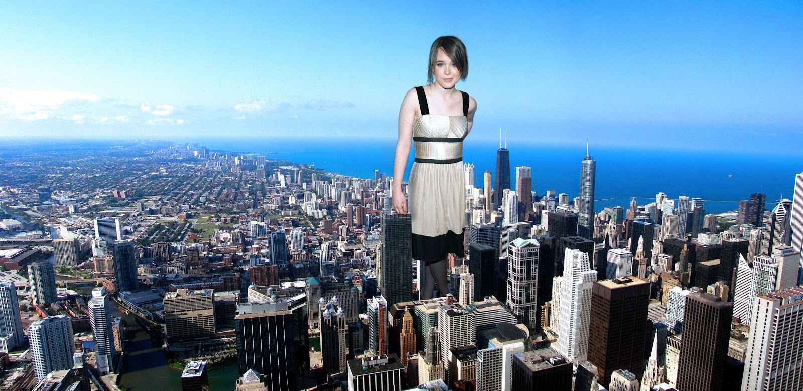 docop's size blog: Giantess Ellen Page in City