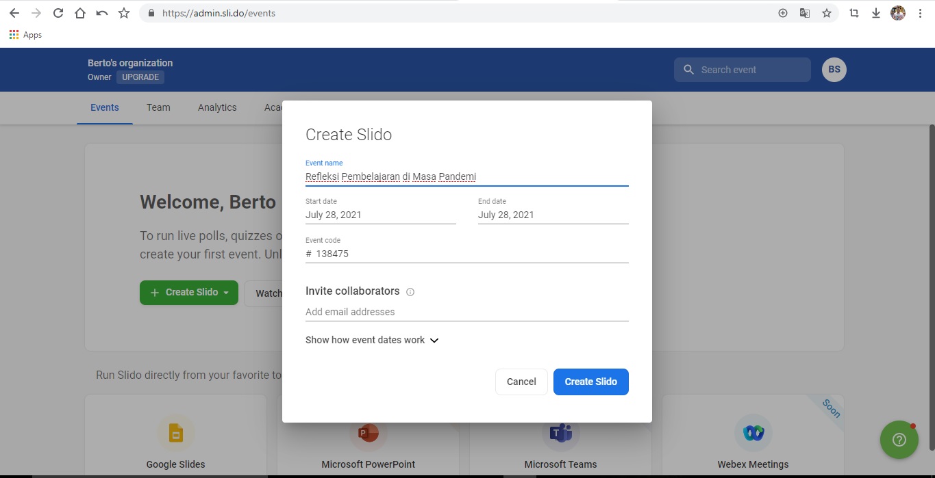 Mengenal Slido dan Cara Menggunakannya - Guru Berto