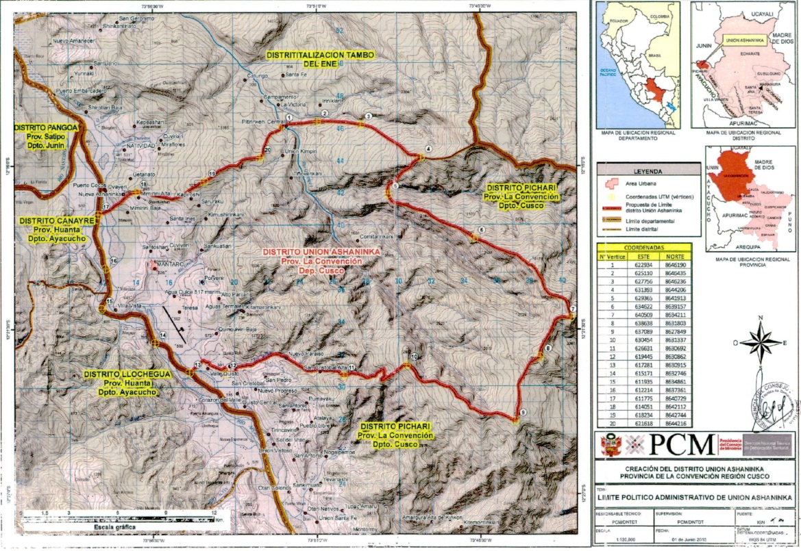 Información del distrito de Unión Asháninka para 2026