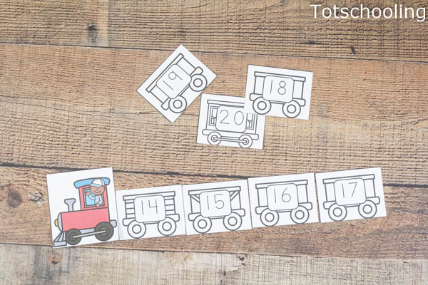 Train Number Games and Worksheets for Kindergarten | Totschooling ...