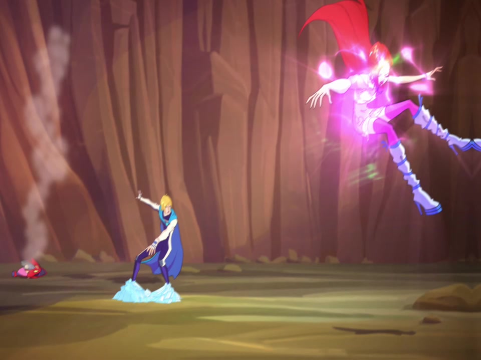 Imágenes de Sky defendiendo a Bloom de las Trix - Winx Club All