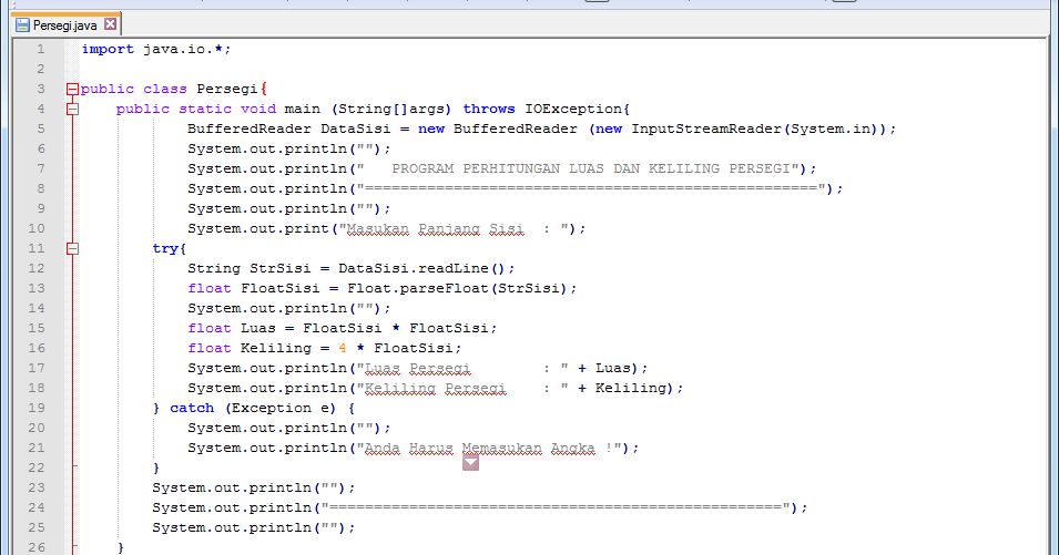 KurniadiSan's Blog: Contoh Program JAVA "Perhitungan Luas dan Keliling ...