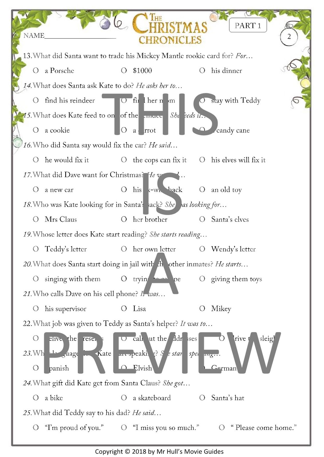 The Christmas Chronicles Movie Guide + Activities - (Color + B/W ...