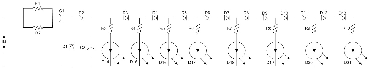 Belajar Elektronika: Skema Rangkaian VU Meter LED Sederhana