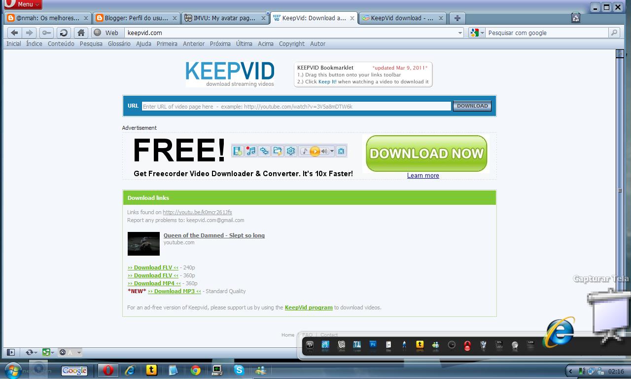 anmah10 : Capturar videos do youtube com KeepVid