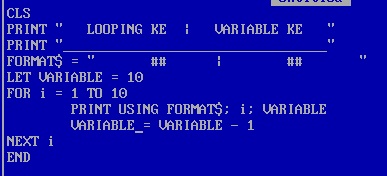 AS Tutorial: LOOPING DAN ARRAY PADA QBASIC