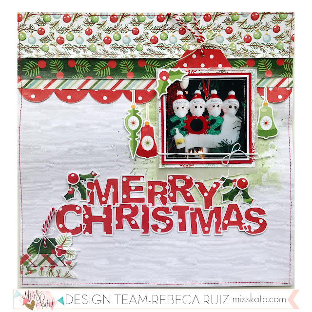 Merry Christmas Layout with Process Video - Simply Rebeca