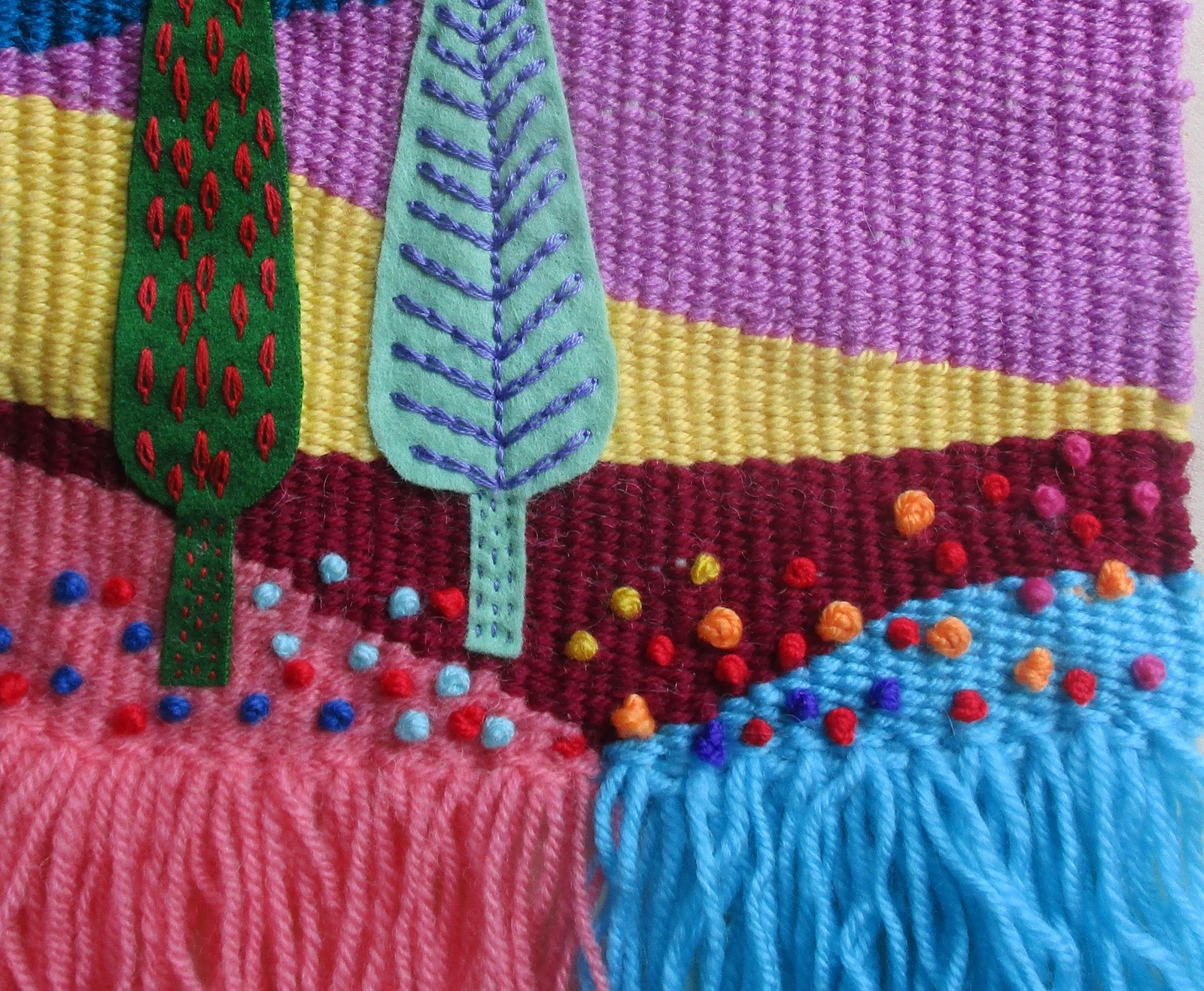 Love my life: Folk art weaving landscape.