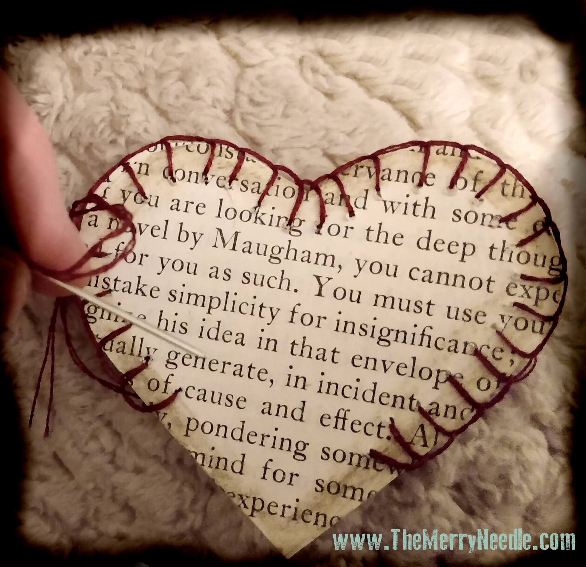 The Merry Needle: Sweet DIY Sewn Paper Hearts to Brighten Winter