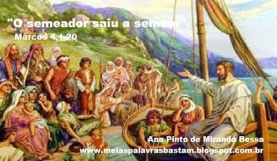 PALAVRA DE DEUS: MARCOS 4,1-20 - PARÁBOLA DO SEMEADOR : REFLEXÃO DE ANINHA