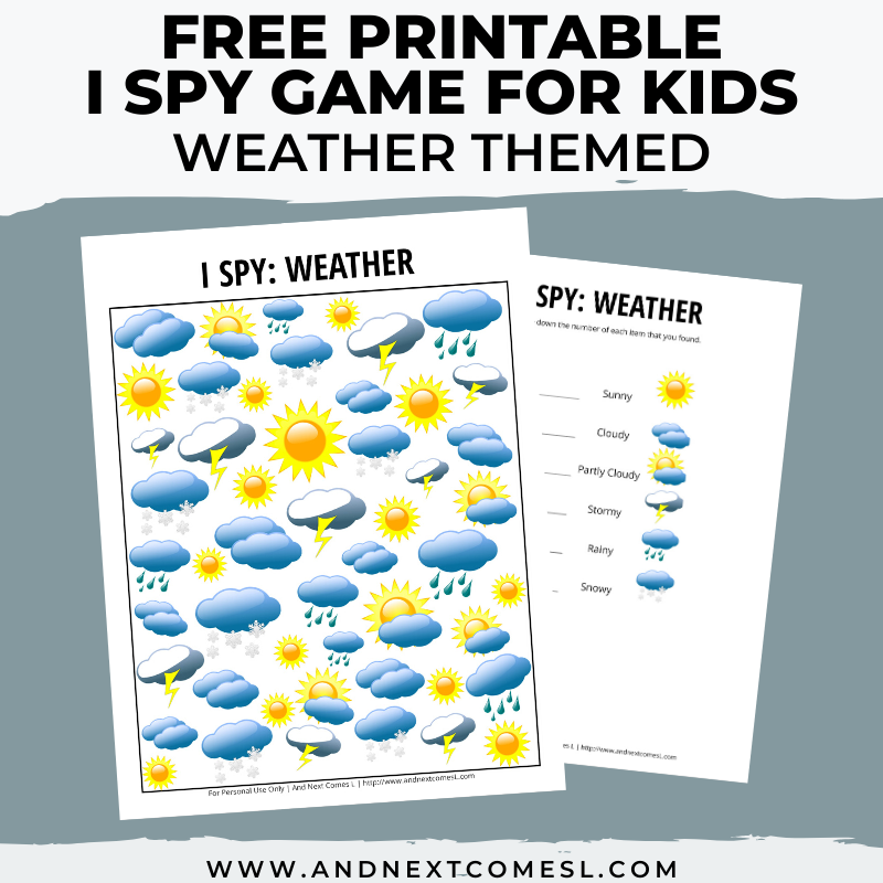 Weather Themed I Spy Game {Free Printable for Kids} | And Next Comes L ...