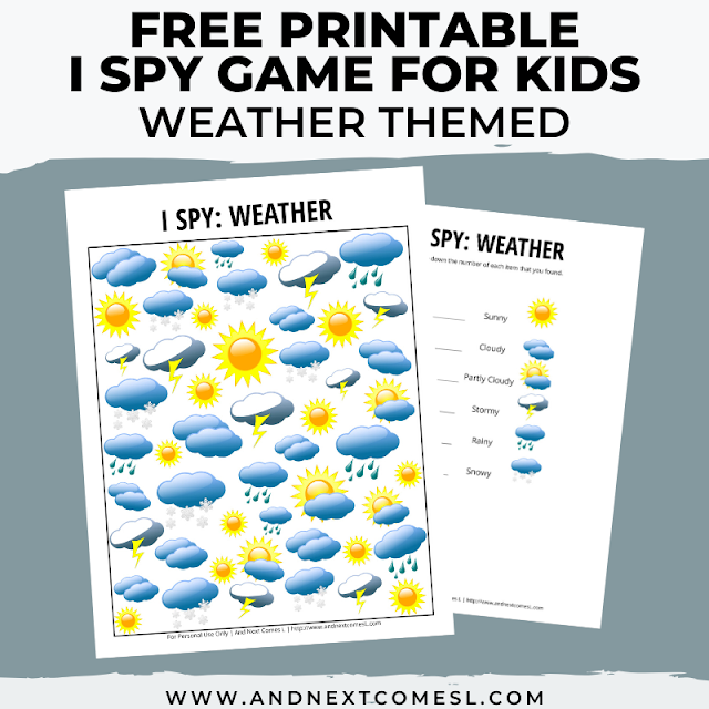 Weather Themed I Spy Game {Free Printable for Kids} | And Next Comes L ...
