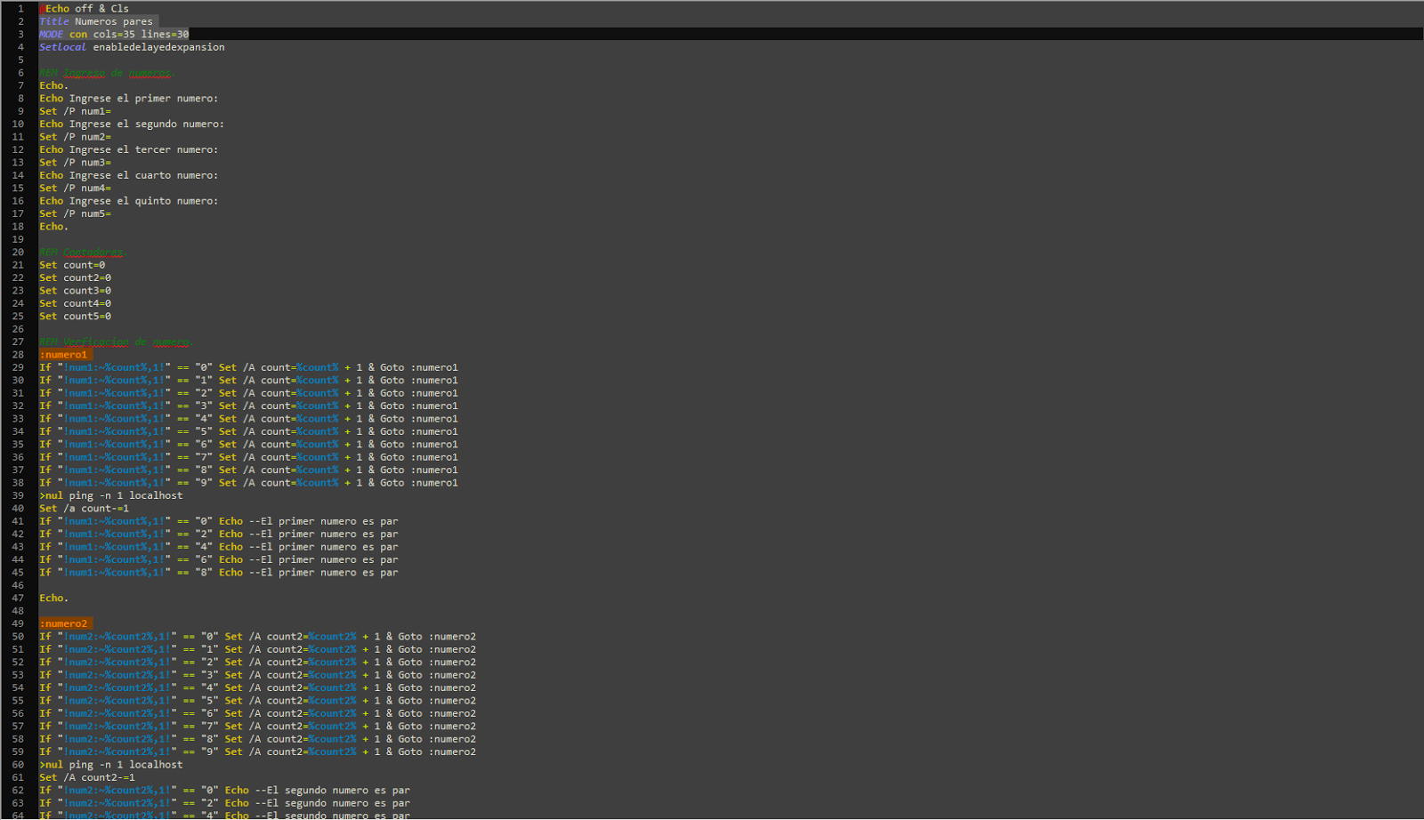 CMD - Batch: Resultado de ejercicios