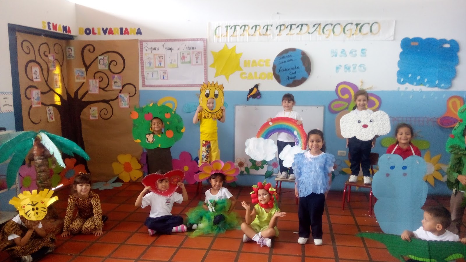 Preescolar "B": Cierre del Proyecto Pedagógico " HACE FRIO - HACE CALOR"