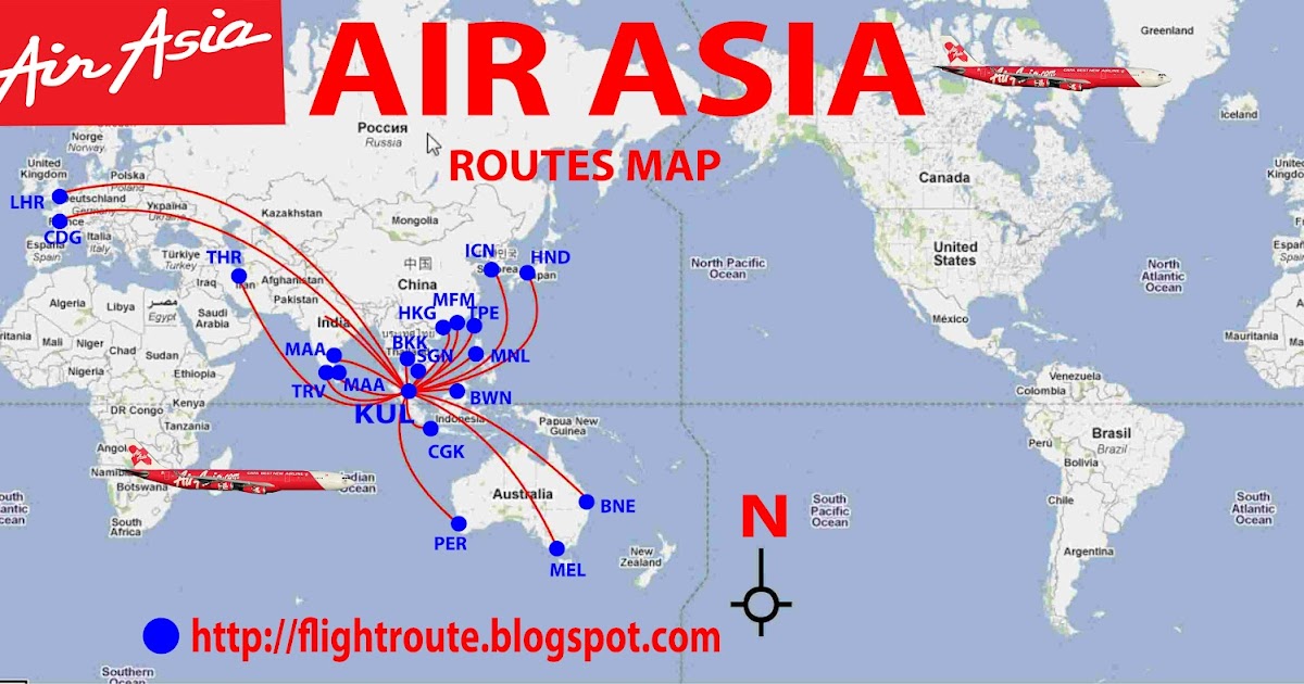 airlines and airports information: Airasia.com routes map