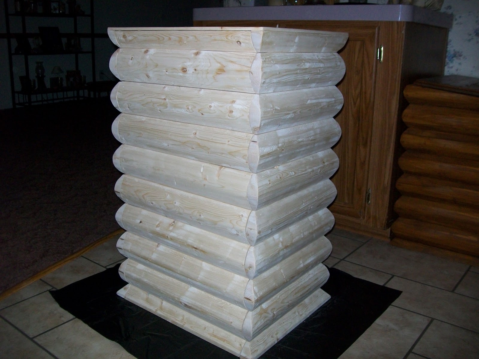 Tim's Wood Shop: Log trash can