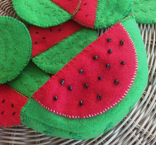 Felt Watermelon Coaster Set