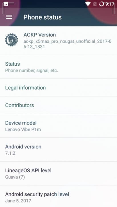 Custom ROM AOKP Nougat untuk Lenovo Vibe P1m - InpuTekno