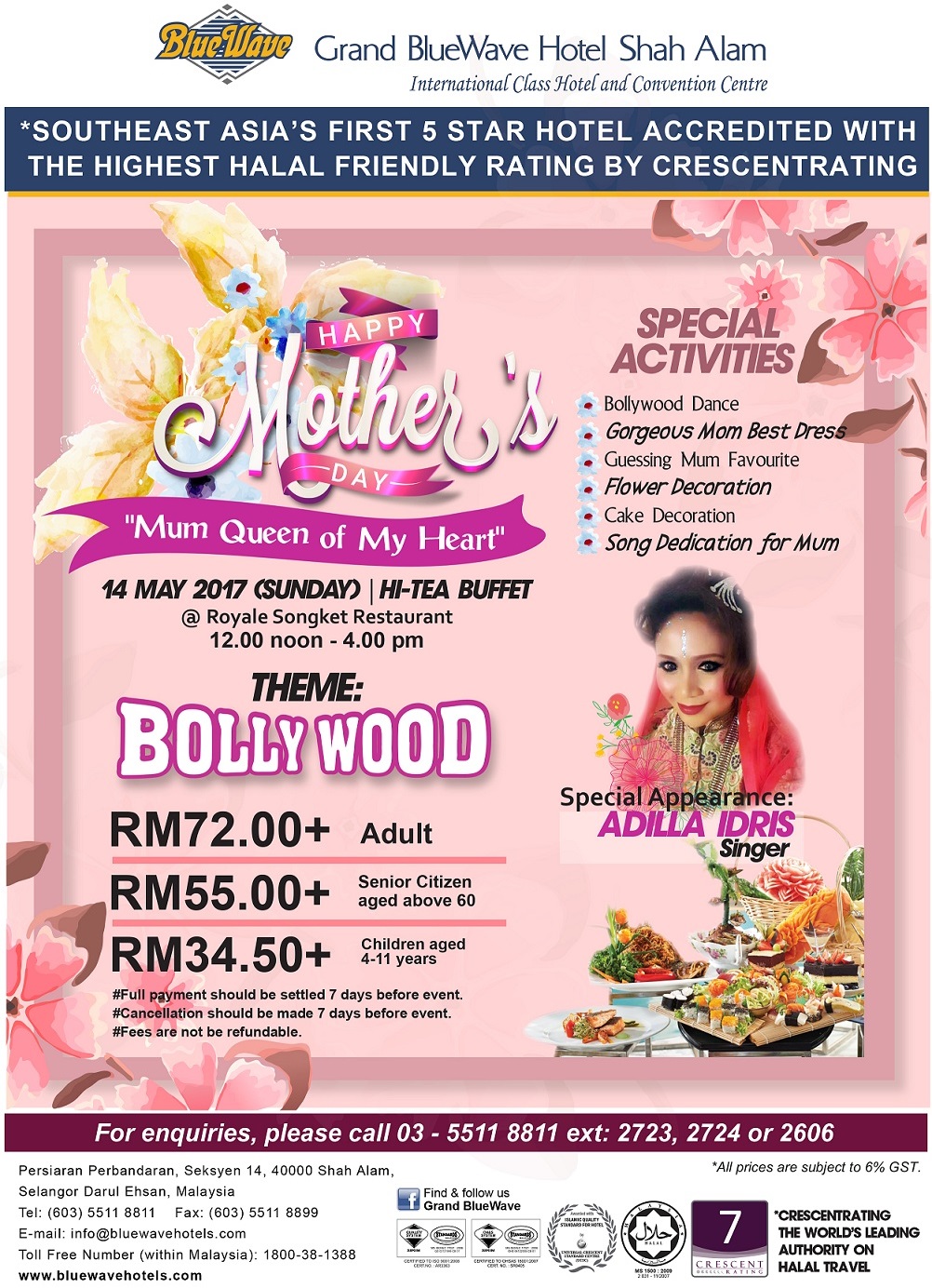 Tema Bollywood HI-TEA ‘MUM QUEEN OF MY HEART’ Di Grand Bluewave Hotel ...