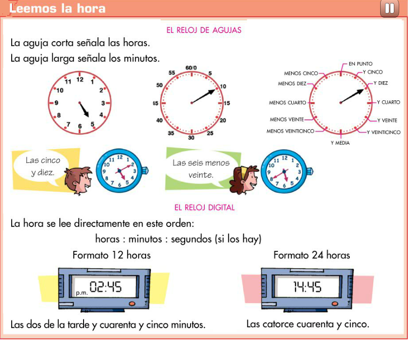 Mi cole Luis Cernuda, Campanillas.: T.8 "El reloj. Horas, minutos y ...