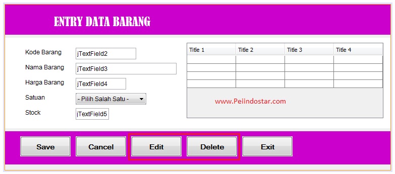 CARA MEMBUAT TOMBOL EDIT, DELETE DENGAN JAVA (NetBeans) - PeiStar