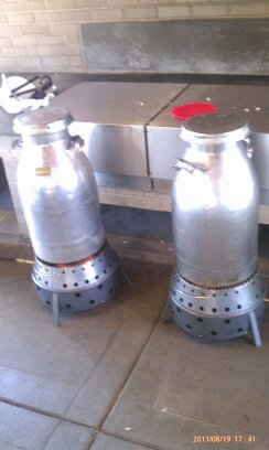 Volcano Grills: How to Cook for 60 people with 2 Volcanos and Milk Cans