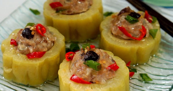 Steamed Stuffed Bittergourd with Minced Pork ~ 酿苦瓜