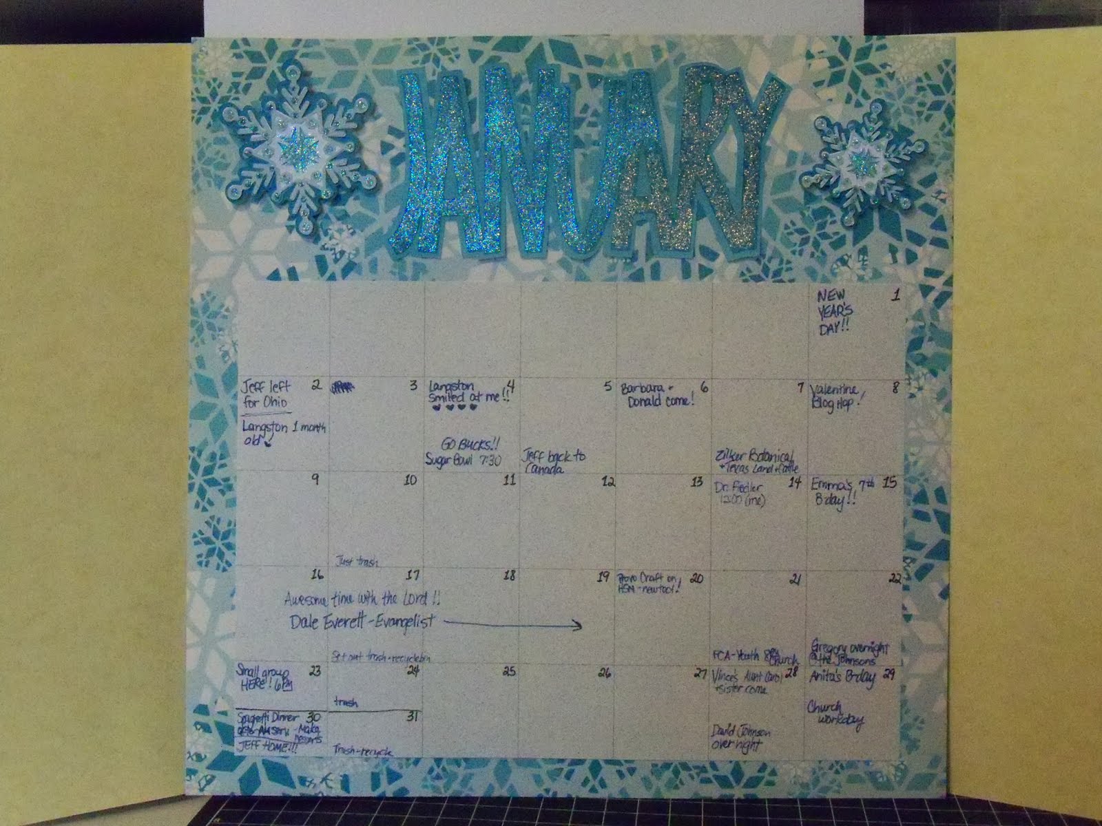Monthly Scrapbook Calendar Pages