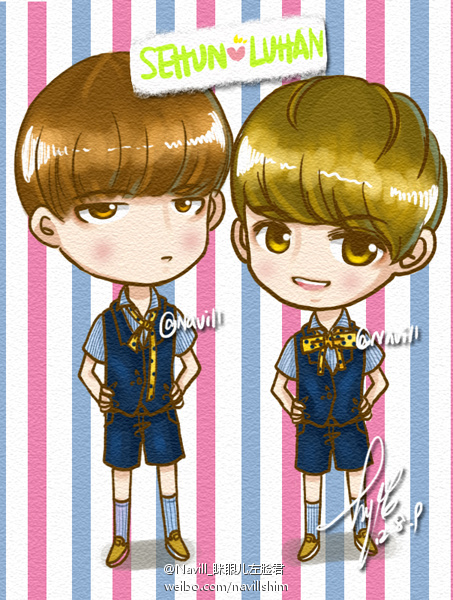 I AM Roses: [Picts & Gif] EXO Chibi - Luhan & Sehun 'HunHan' (30P) - Part 1