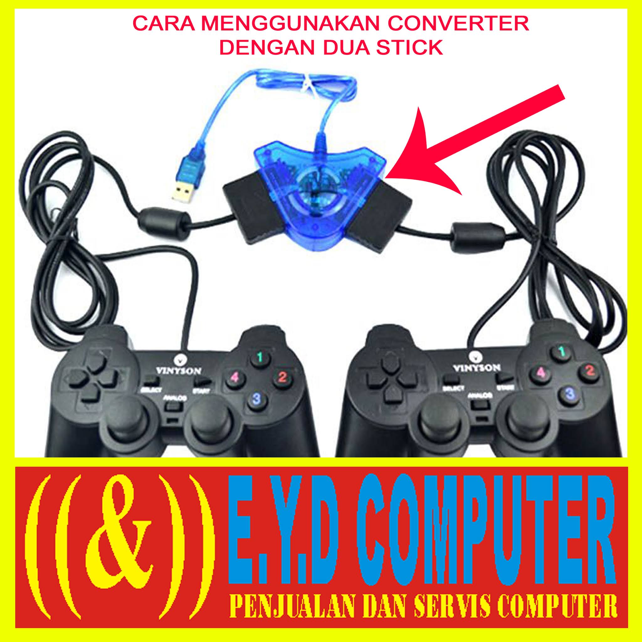 CONVERTER DOUBLE STIK PS2 TO USB KONVERTER UNTUK STICK PS 2 DUA KE USB ...