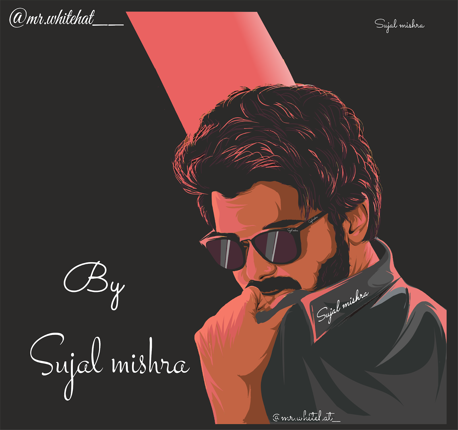 vijay thalapathy - joseph vijay chandrasekhar - Vector illustration by ...