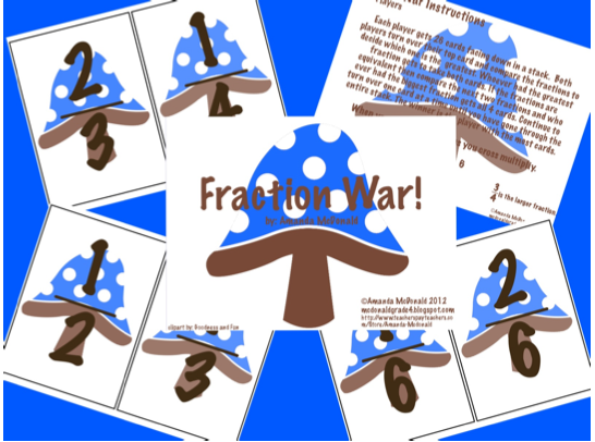 Fraction War Card Game