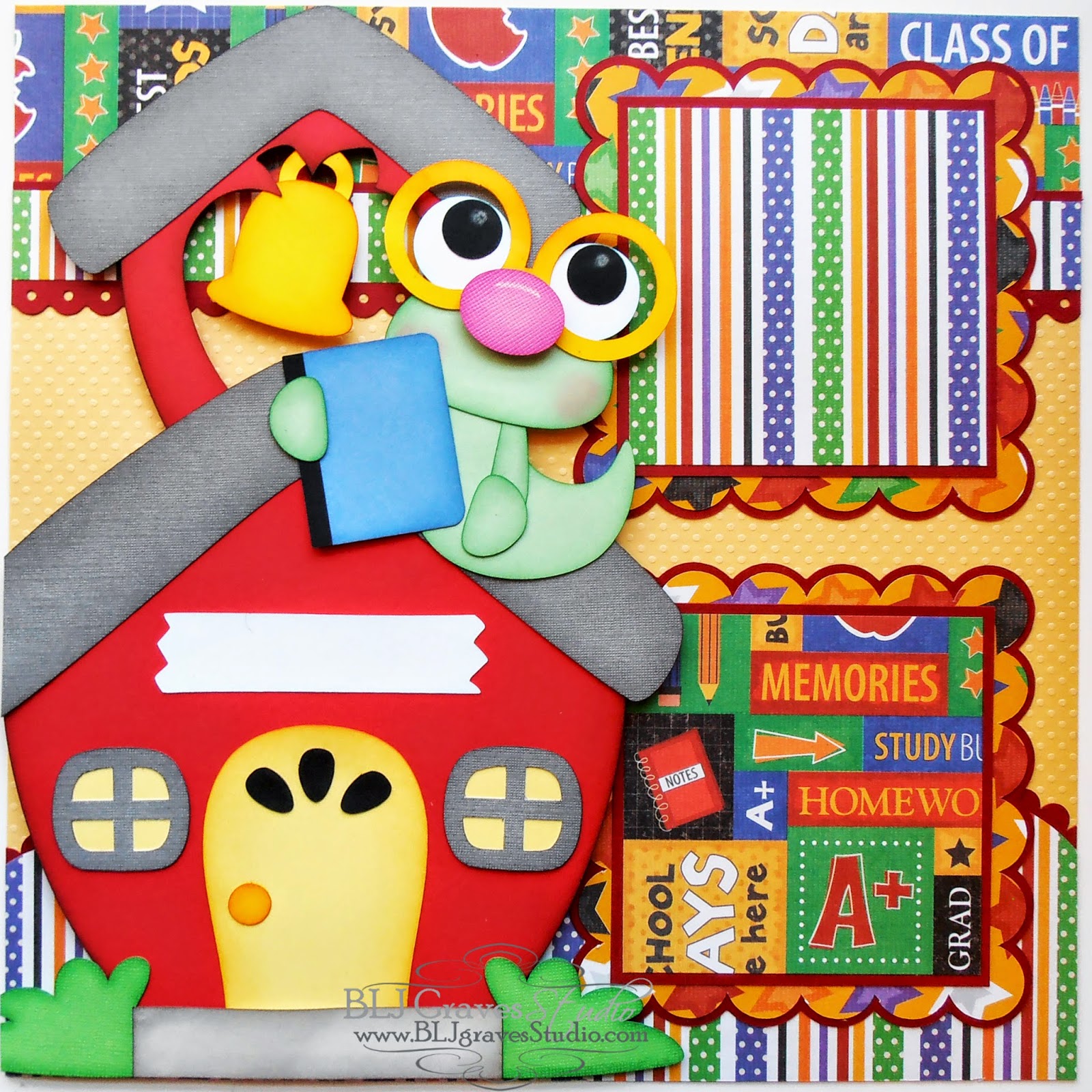 BLJ Graves Studio: School Bookworm Double Page Layout