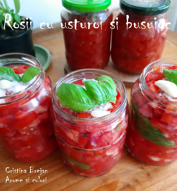 Arome si culori : Rosii cu usturoi si busuioc