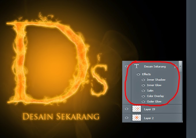 tutorial teks efek api di photoshop - Terraligno