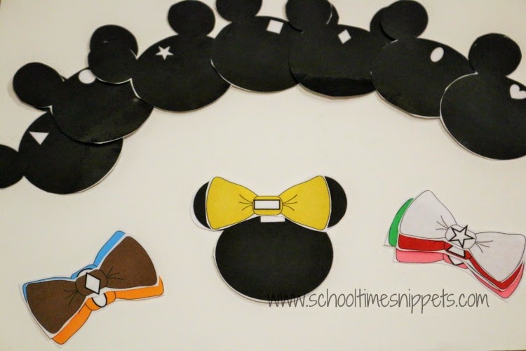 Minnie Mouse Shape Sorting Printable for Kids | School Time Snippets