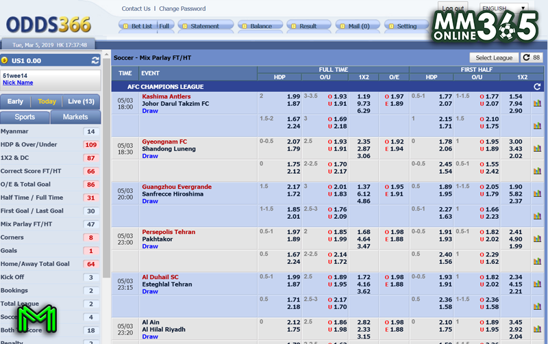 MM Online 365 Myanmar | Online Beting in Myanmar: Odds366 Myanmar - Sports Betting