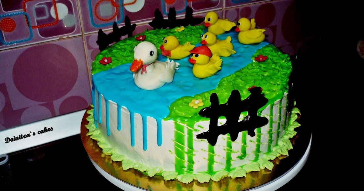 Tort Cinci bobocei de rata au plecat Pe lac , la joaca , la scaldat ...